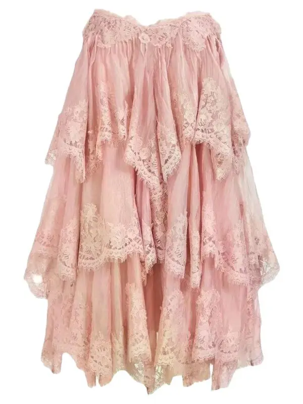 Aje Ophelia Lace-trimmed Layered Dress - Pink