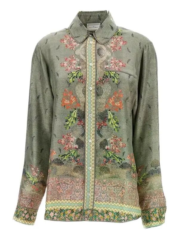 PIERRE-LOUIS MASCIA Floral-print Shirt - Green