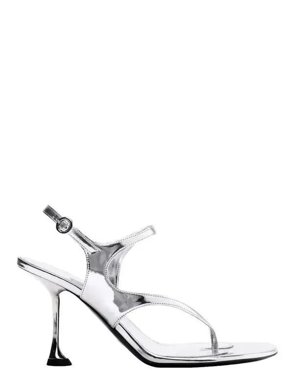 Proenza Schouler Leather Heeled Sandals - Silver