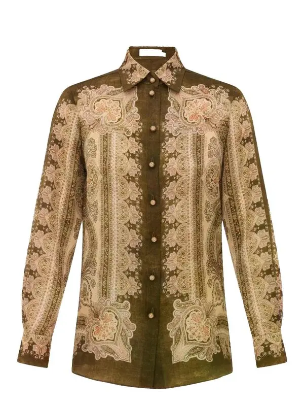 Zimmermann Luna Paisley Shirt - Green