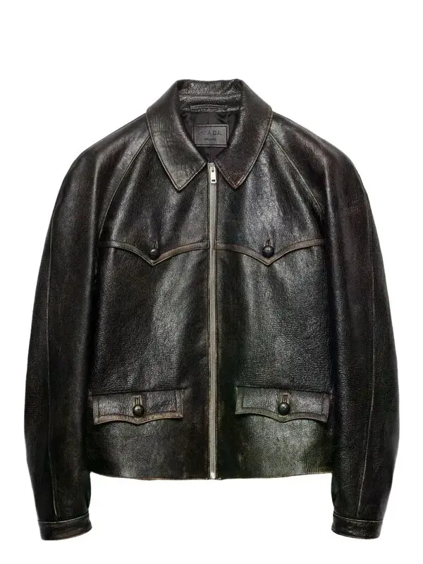 Prada Nappa Leather Jacket - Brown