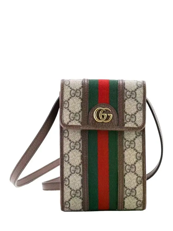 Gucci Ophidia Gg Coated Canvas Mini Crossbody Bag - Brown