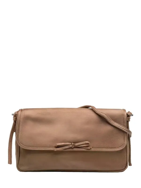 Balenciaga 2011 Distressed Satin Pochette Shoulder Bag - Brown