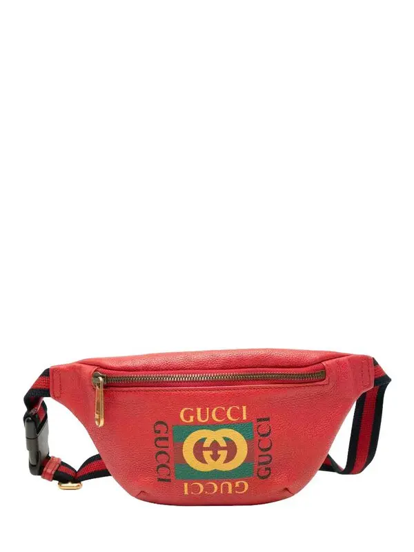 Gucci Leather Logo Belt Bag - Red