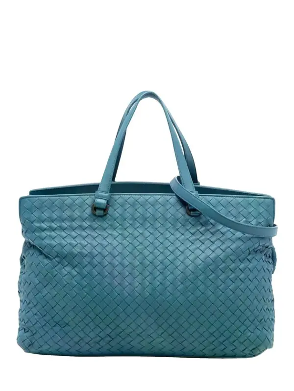 Bottega Veneta 2012-2026 Nappa Intrecciato Accordion Satchel - Blue