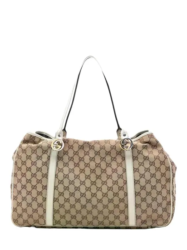 Gucci Large Gg Canvas Twins Tote Bag - White