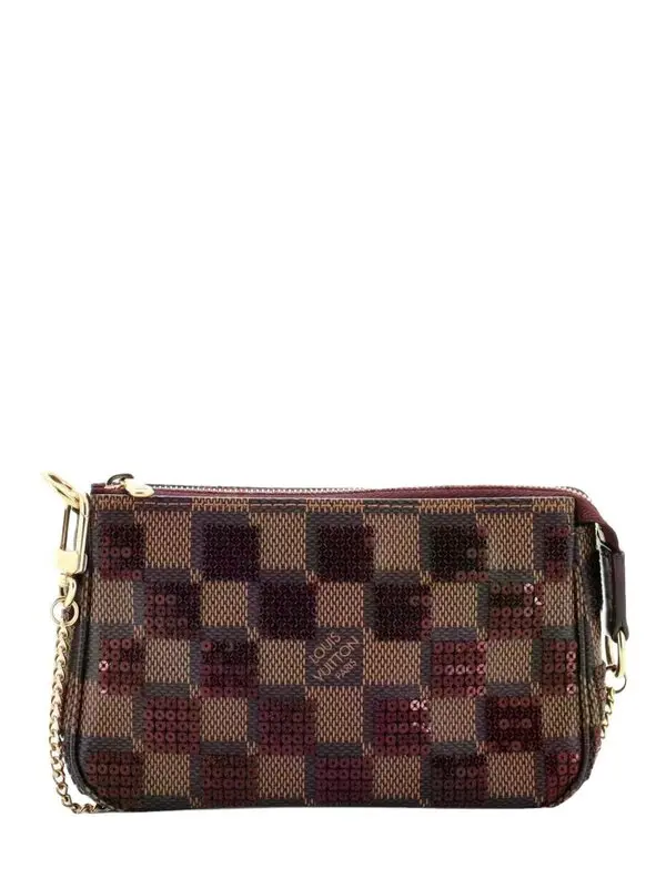 LOUIS VUITTON Pochette Accessoires Damier Paillettes Mini Clutch - Brown