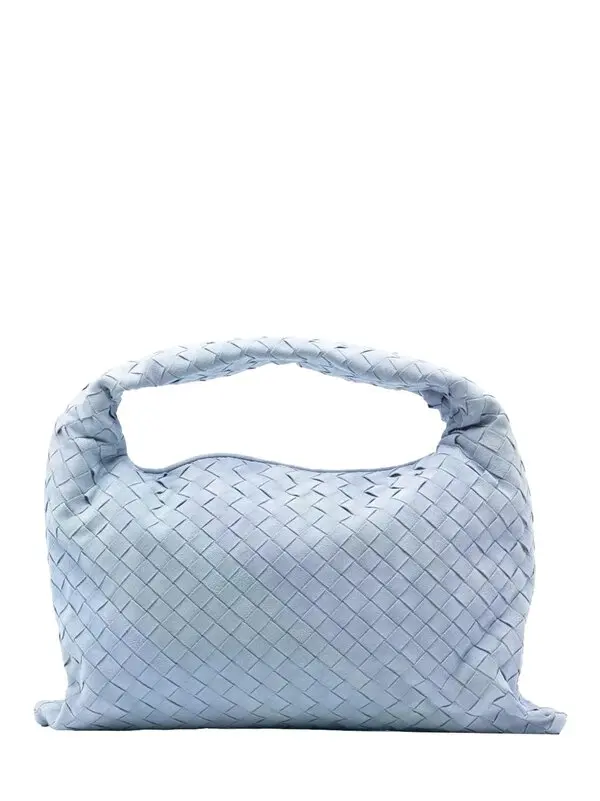 Bottega Veneta Small Suede Intrecciato Hop Hobo Bag - Blue