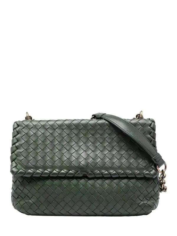 Bottega Veneta Small Nappa Intrecciato Olimpia Shoulder Bag - Green