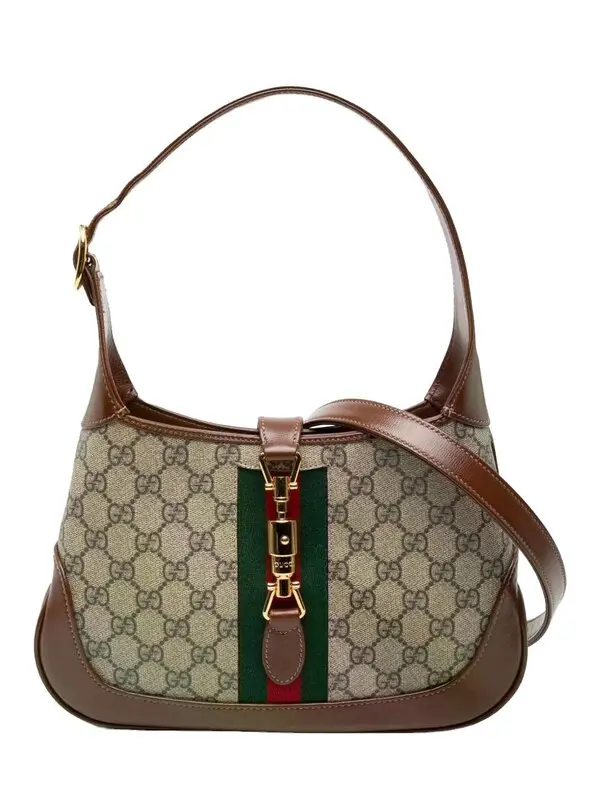Gucci Gg Supreme Web Jackie 1961 Crossbody Bag - Neutrals