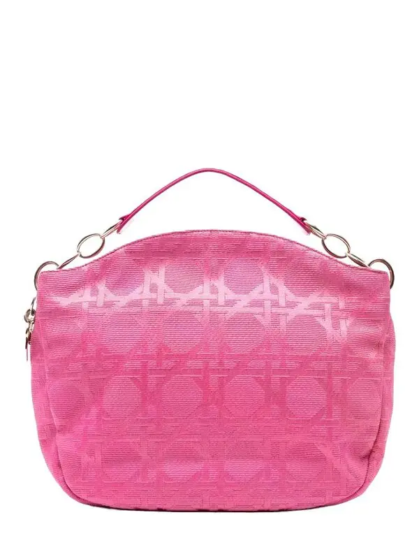 Dior 2007 Canvas Cannage Hobo Bag - Pink