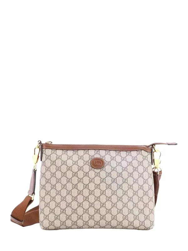 Gucci Interlocking G Patch Wristlet Messenger Bag - Brown