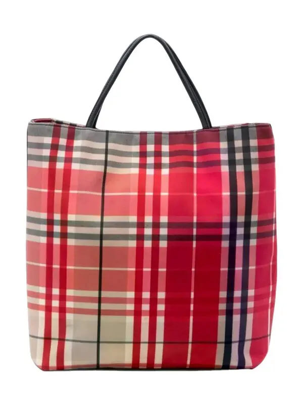 Burberry House Check Canvas Tote Bag - Red