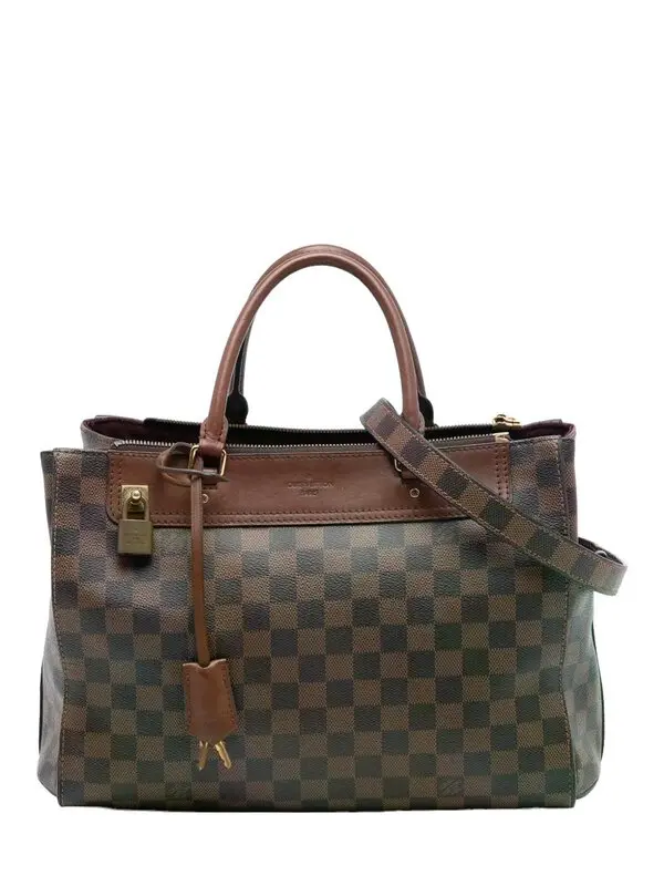 LOUIS VUITTON 2013 Damier Ebene Greenwich Pm Satchel - Brown