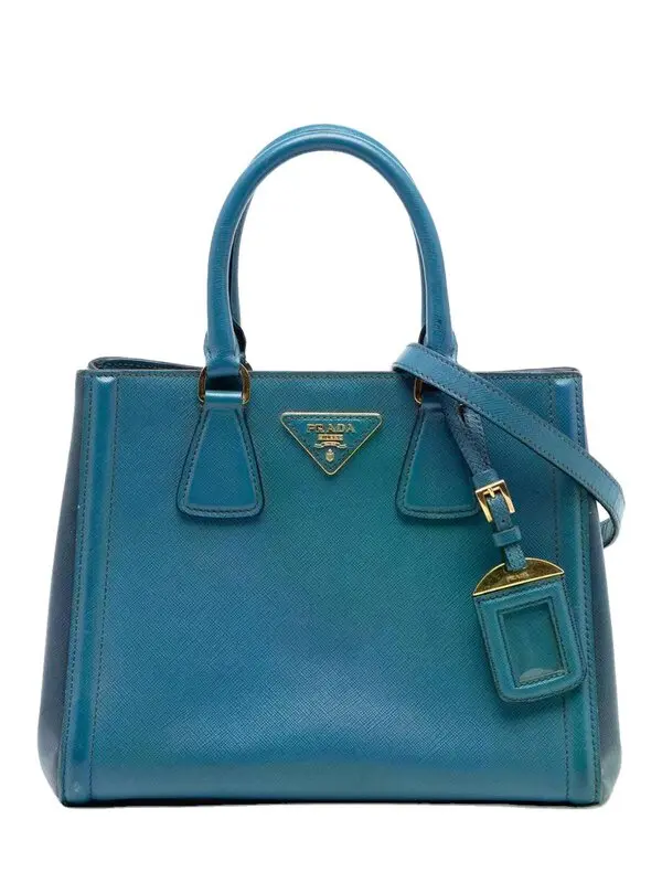 Prada Small Saffiano Lux Galleria Satchel - Blue