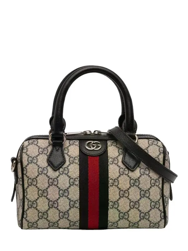 Gucci Mini Gg Supreme Ophidia Web Satchel - Neutrals