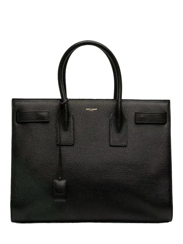 Saint Laurent 2014 Medium Grained Calfskin Sac De Jour Satchel - Black