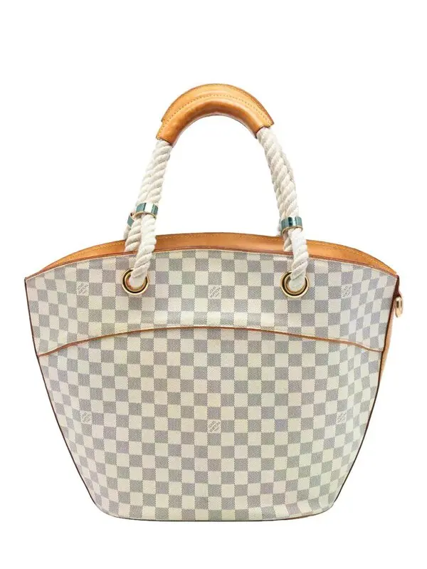 LOUIS VUITTON 2006 Damier Azur Pampelonne Pm Tote Bag - White