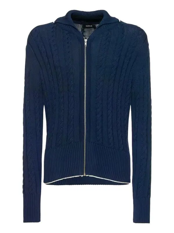 EGONLAB Graphic Knitted Cardigan - Blue