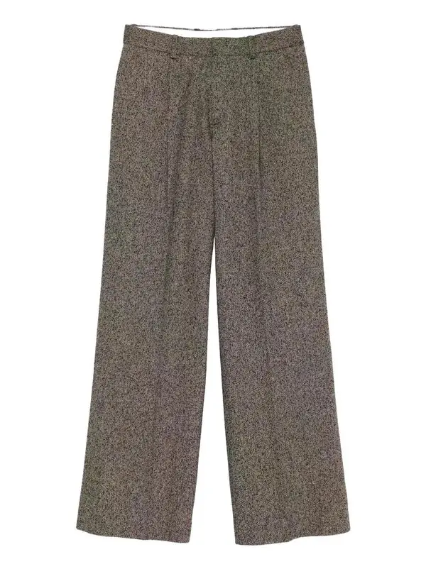 Sandro Pleat Detailed Trousers - Brown
