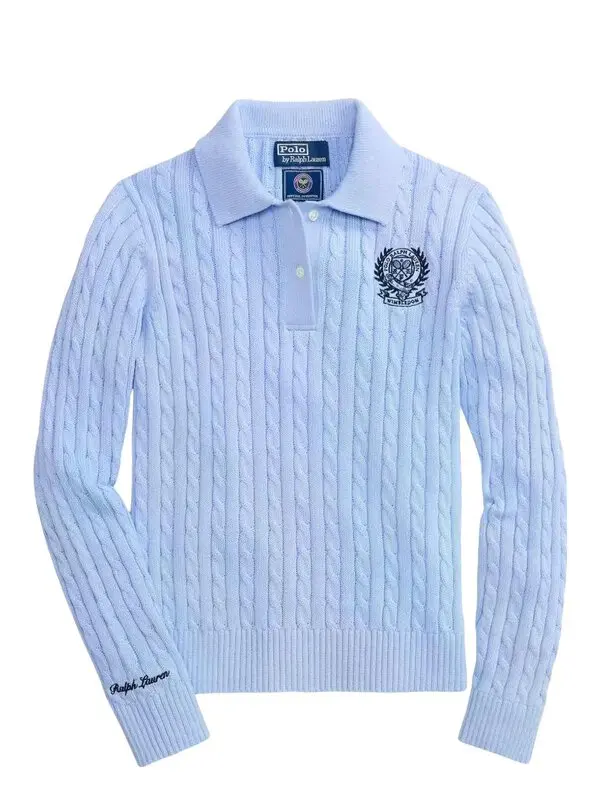Polo Ralph Lauren Cable Knit Polo Sweater - Blue