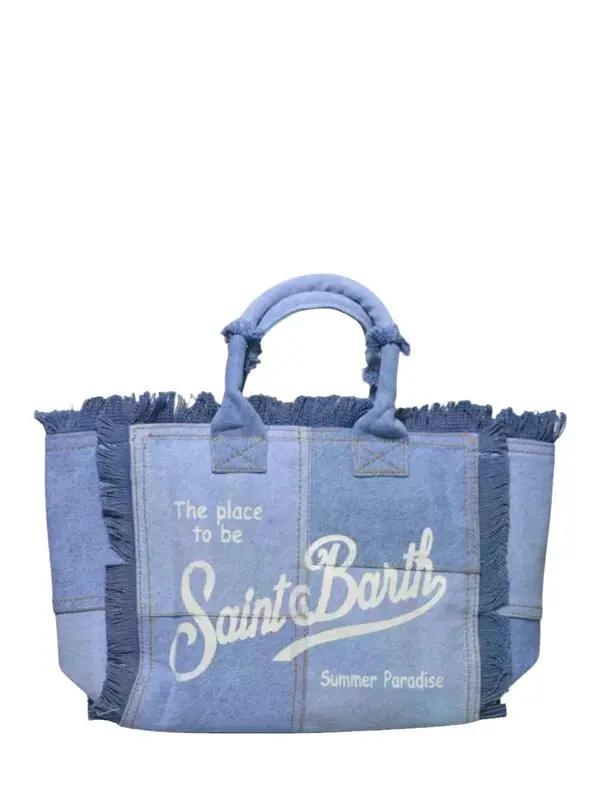 MC2 SAINT BARTH Colette Fringed Tote Bag - Blue