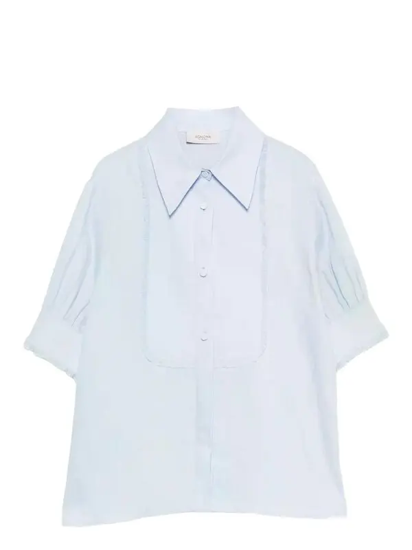 Agnona Fringed-detail Shirt - Blue