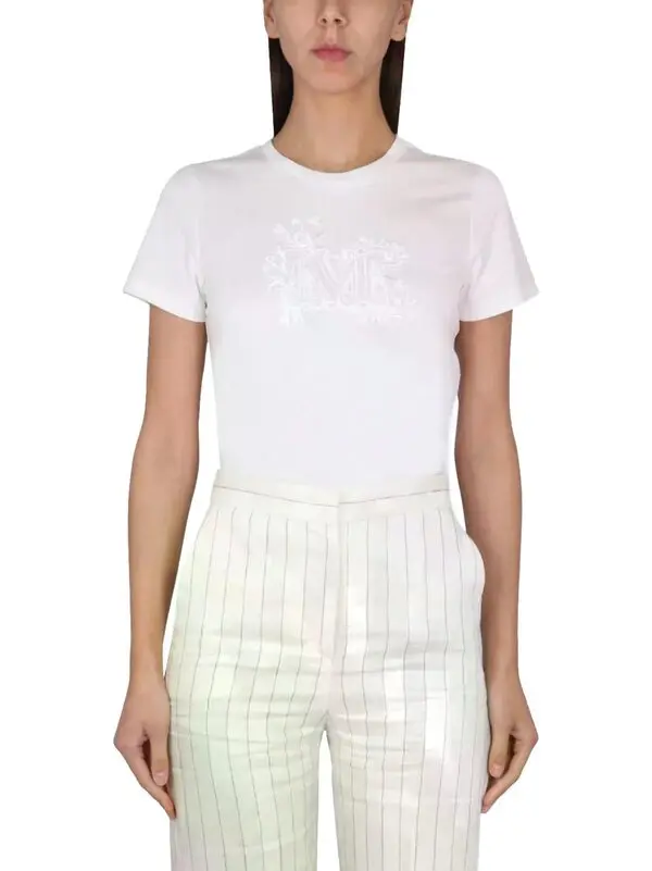 Max Mara Logo-embroidered T-shirt - White