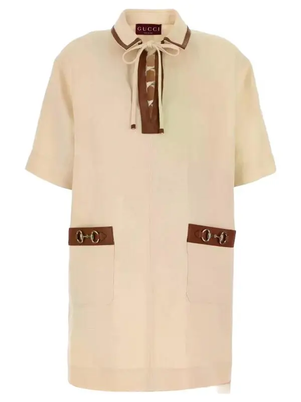 Gucci Horsebit-embellished Mini Dress - Neutrals