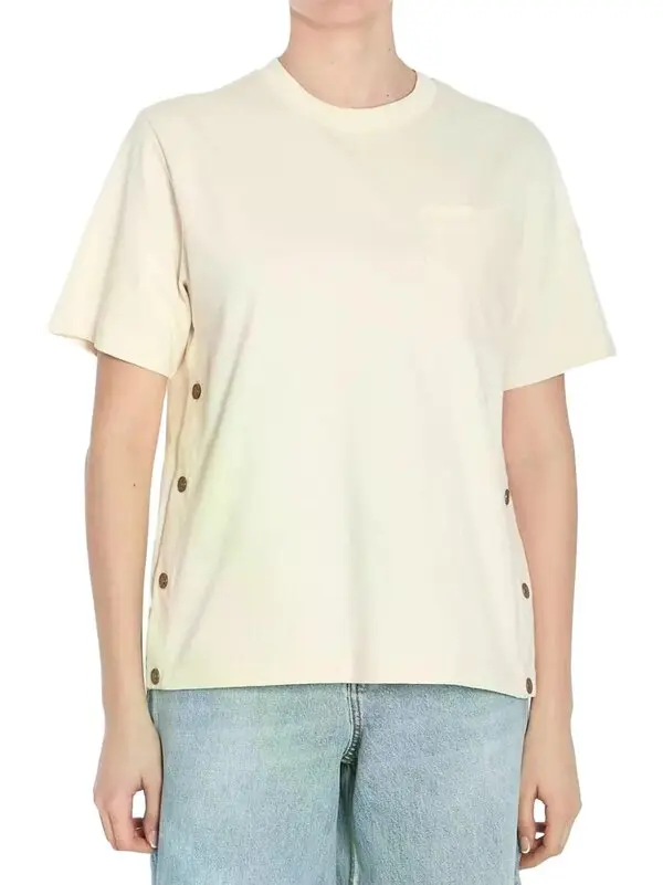 Moncler Button-embellished T-shirt - Neutrals