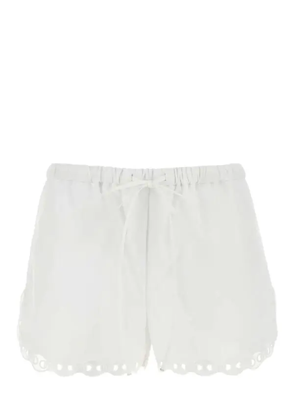 Gucci Embroidered Cotton Poplin Shorts - Neutrals