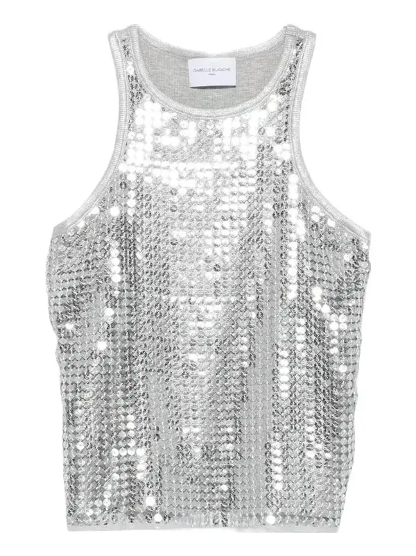 ISABELLE BLANCHE Sequin-embellished Tank Top - Silver