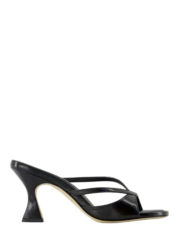 CAREL Sculpted-heel Cross-strap Sandals - Black