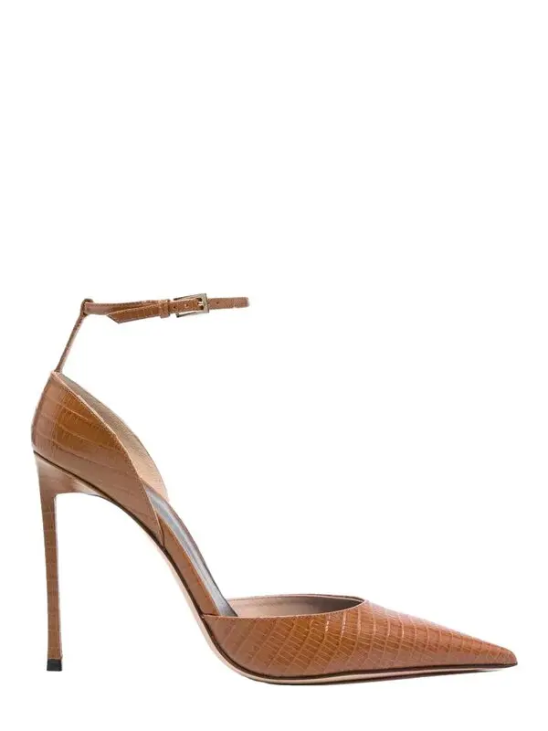 TOM FORD Lizard-effect Ankle-strap Pumps - Brown
