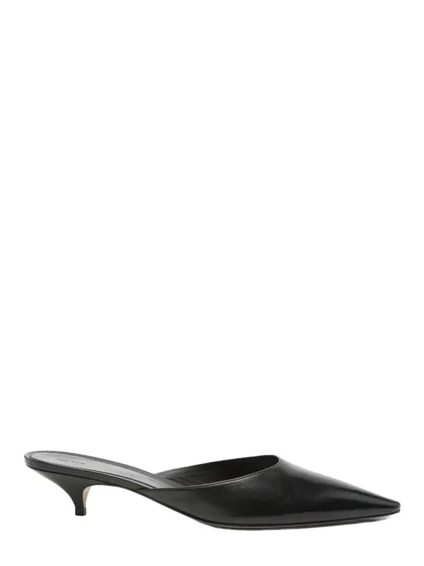 THE ROW Liisa Kitten Mules - Black
