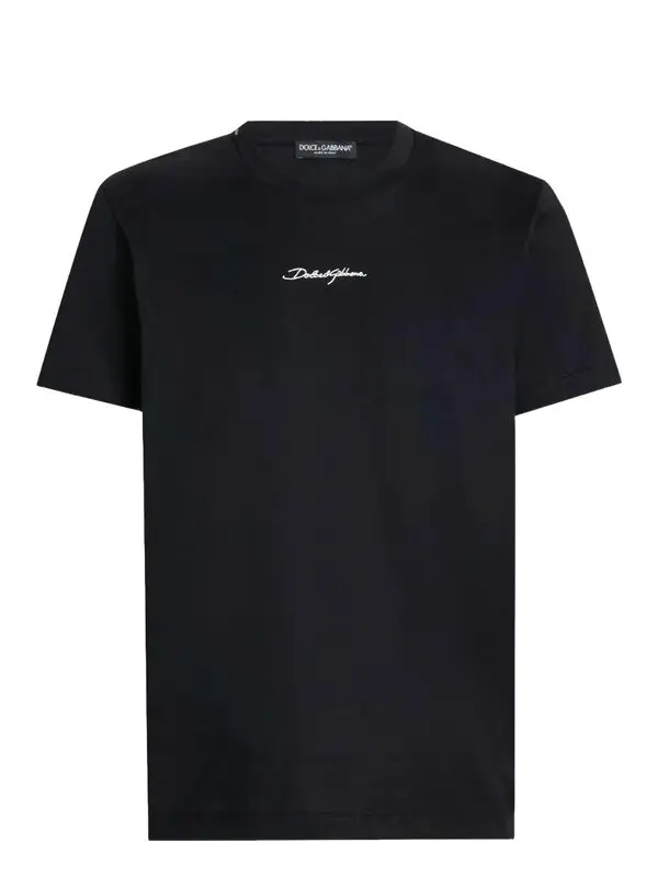 Dolce & Gabbana Cotton T-shirt With Embroidered Patch - Blue