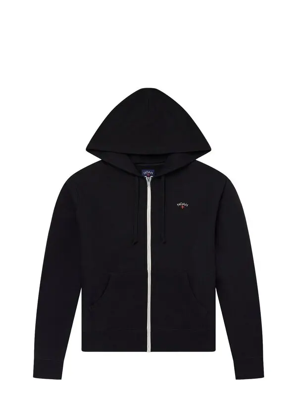 NOAH Logo-embroidered Cotton-jersey Zip-up Hoodie - Black