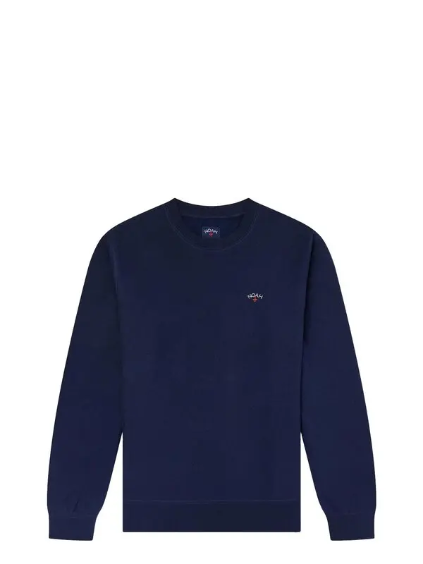 NOAH Logo-embroidered Cotton-jersey Sweatshirt - Blue