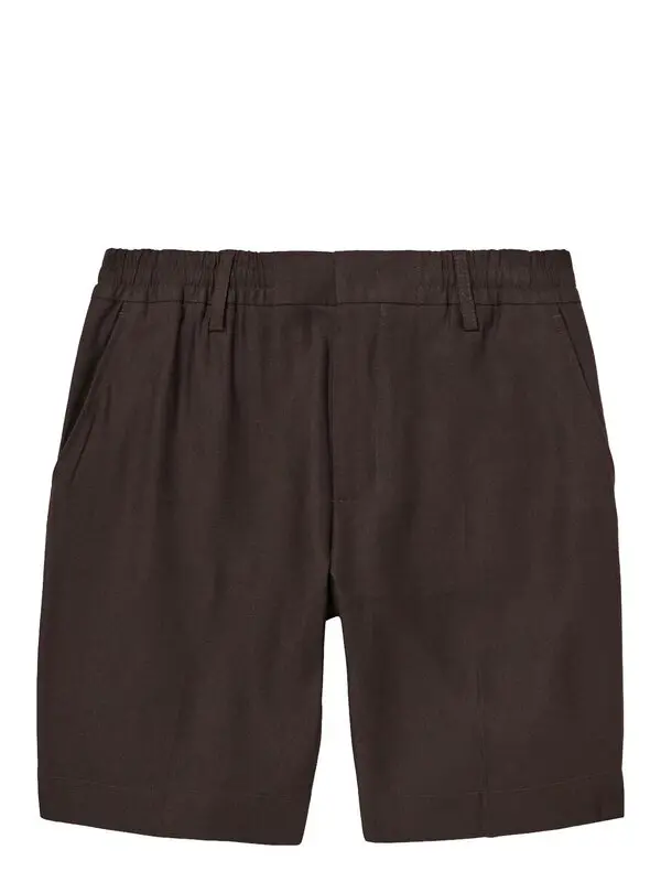Nn07 Lenzing™ Ecovero™ And Linen-blend Shorts - Brown