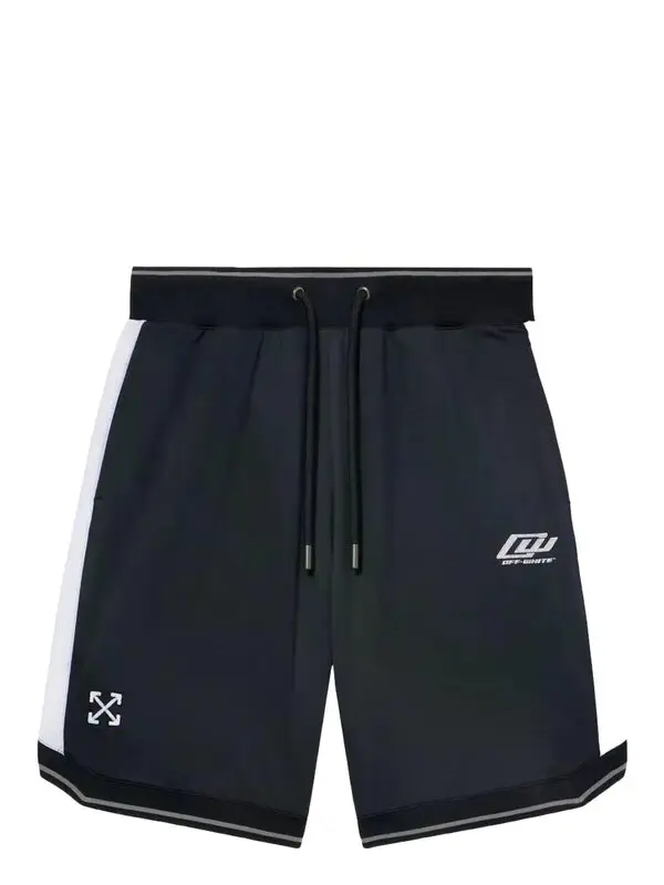 Off-White Logo-embroidered Track Shorts - Black
