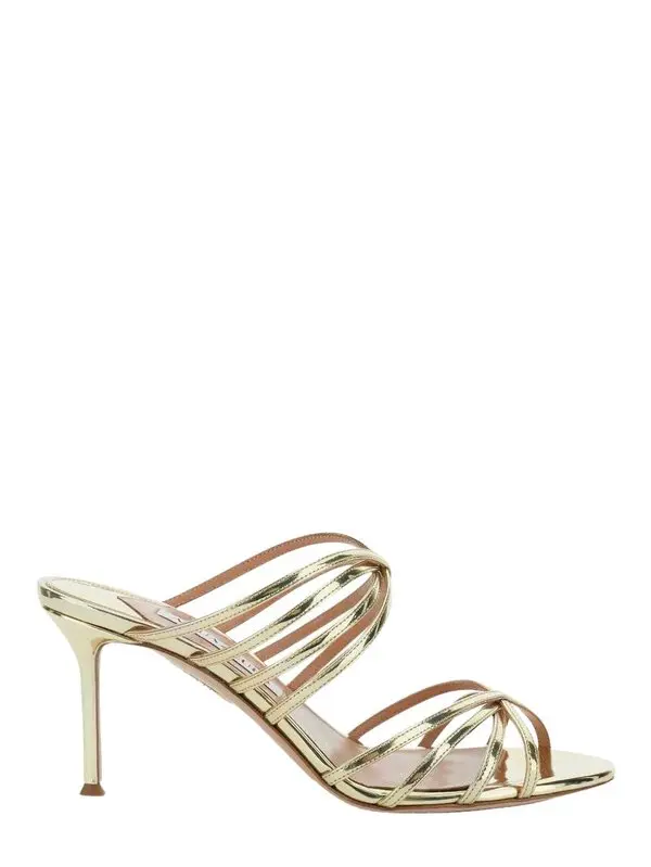 AQUAZZURA 75mm Tell Me Heeled Sandals - Gold