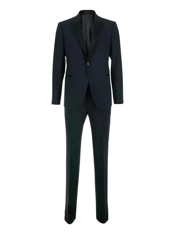 Emporio Armani Virgin Wool Single-breasted Suit - Blue