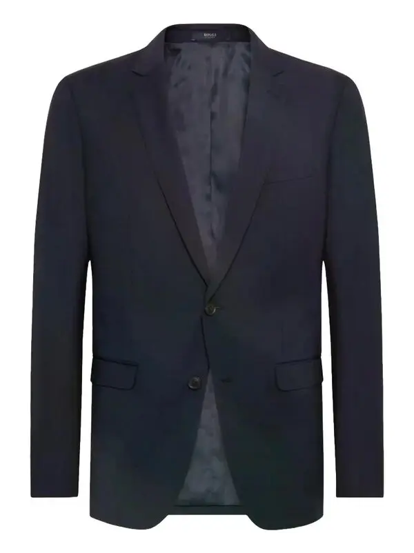 Boggi Milano Patterned Wool Blazer - Blue
