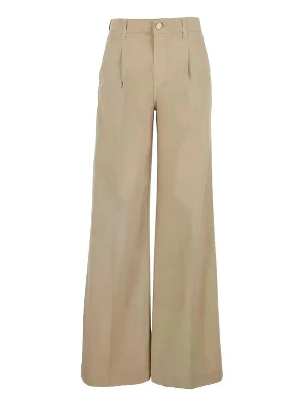PT TORINO Poppy Wide-leg Front-pleats Cotton Trousers - Neutrals