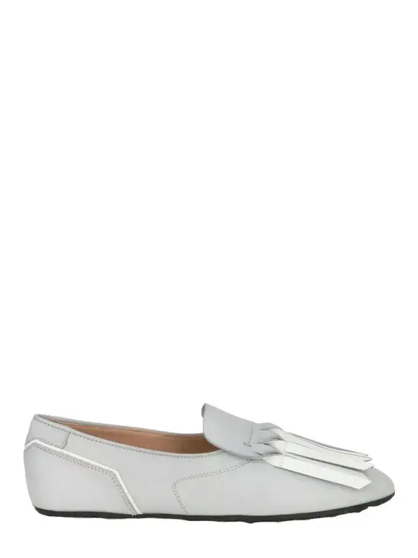 TOD'S Tassel Leather Loafers - Grey