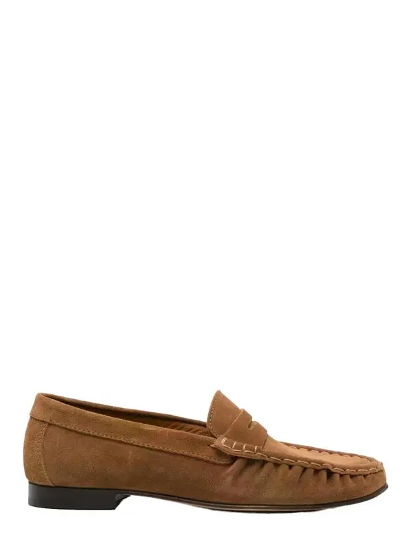 POEVE Suede Penny Loafers - Brown