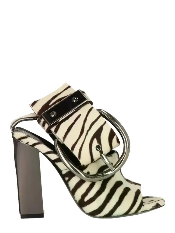 TOM FORD Zebra-print Buckle Sandals - White