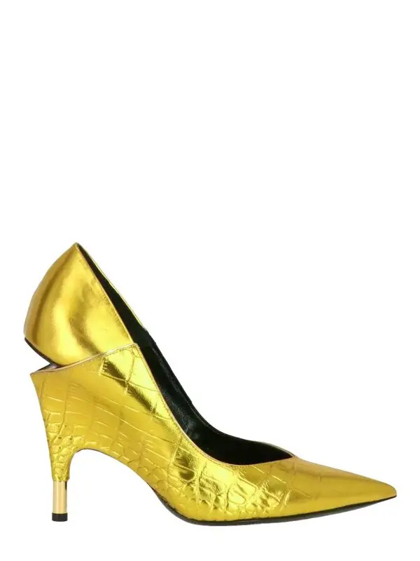 TOM FORD Metallic Textured Leather Pumps - Gold