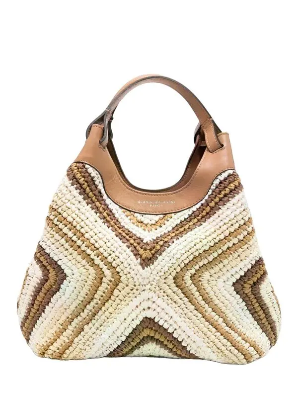 GIANNI CHIARINI Diamix Chevron-pattern Shoulder Bag - White