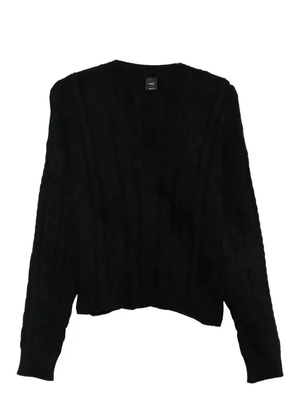 Pinko V-neck Cable-knit Sweater - Black